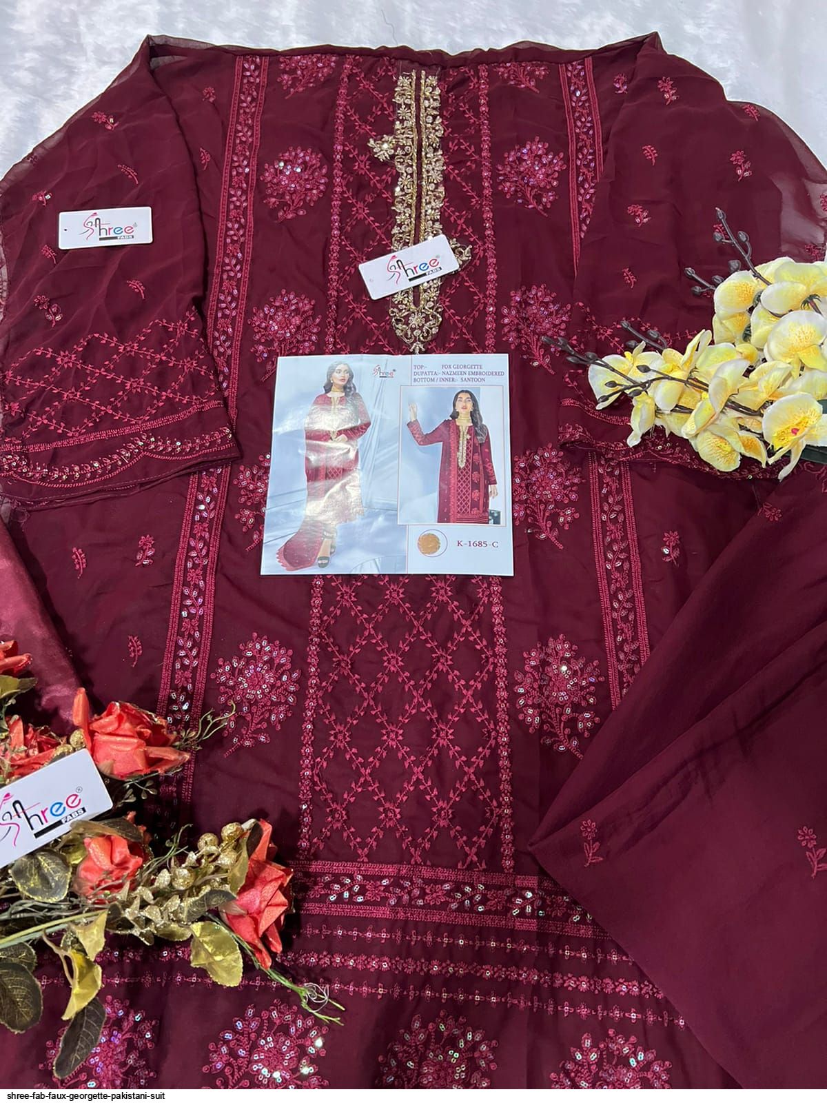 SHREE FAB FAUX GEORGETTE PAKISTANI SUIT