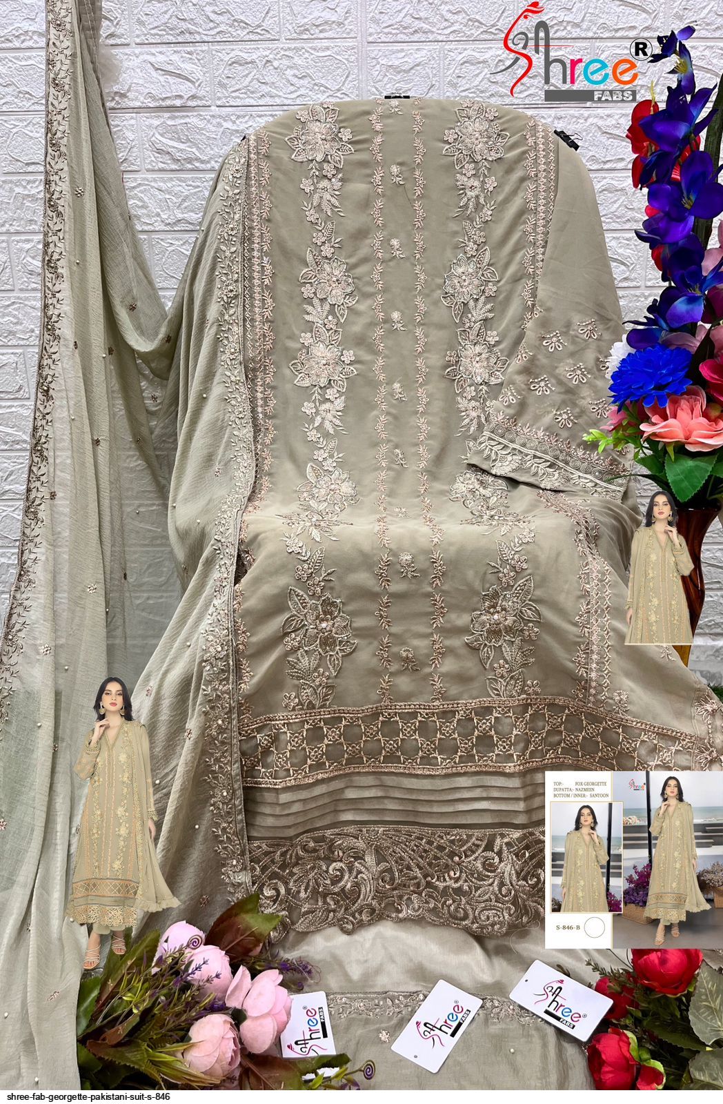 shree fab georgette Pakistani suit S 846
