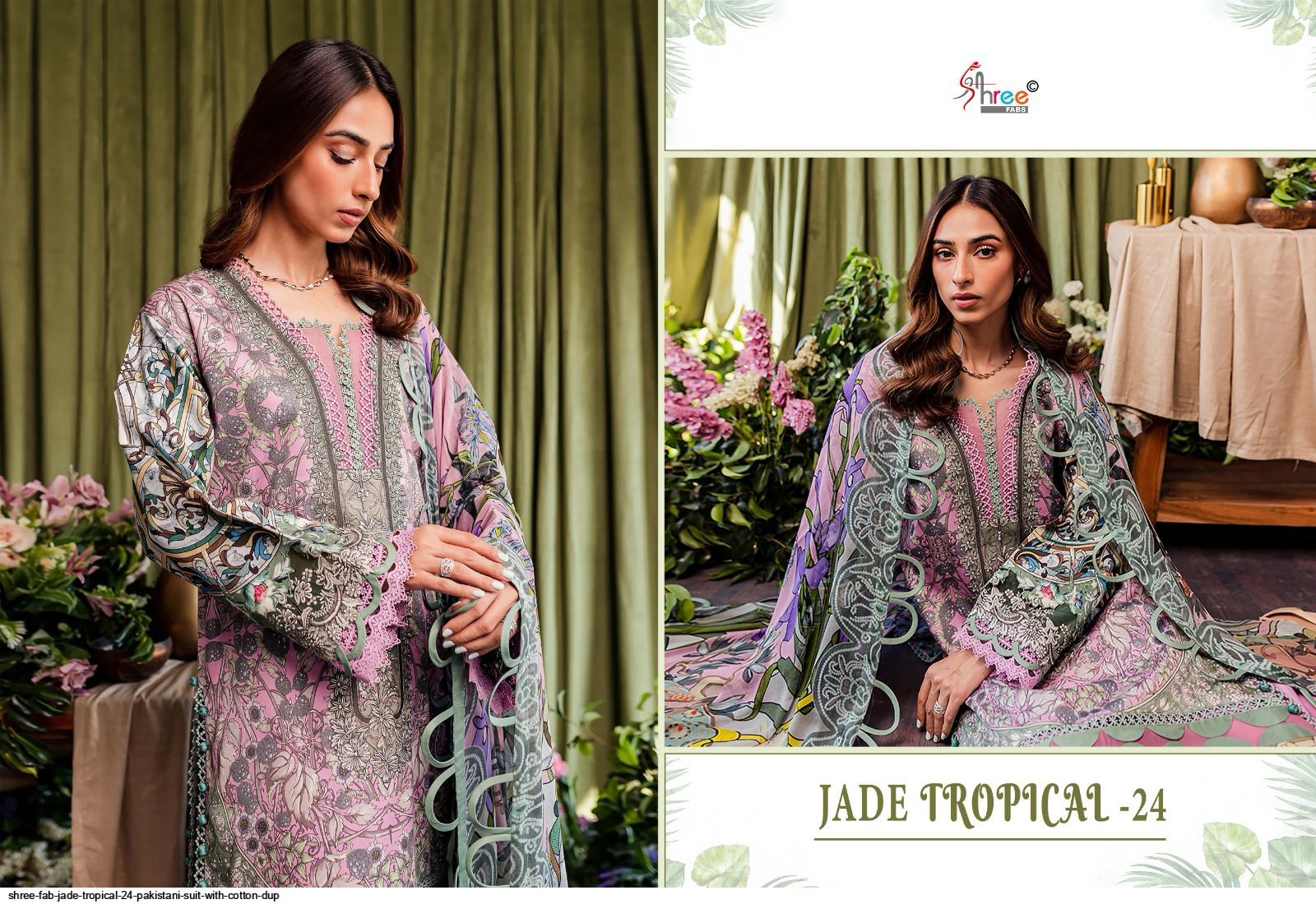 SHREE FAB JADE TROPICAL 24 PAKISTANI SUIT WITH COTTON DUP