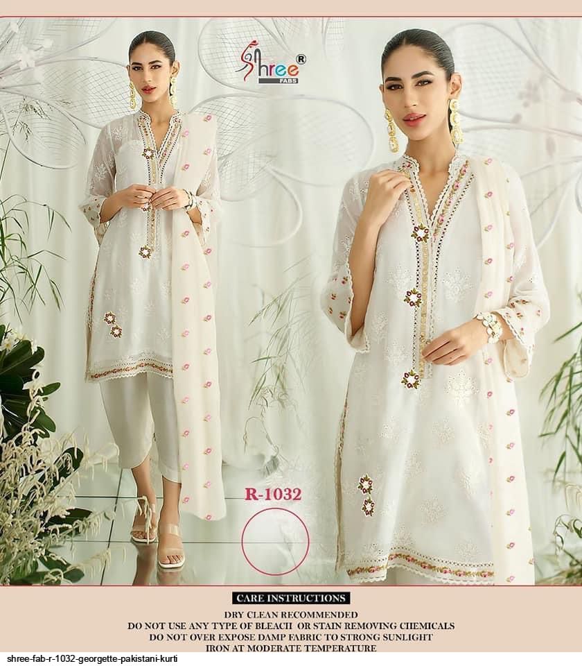 Shree Fab R 1032 georgette PAKISTANI KURTI