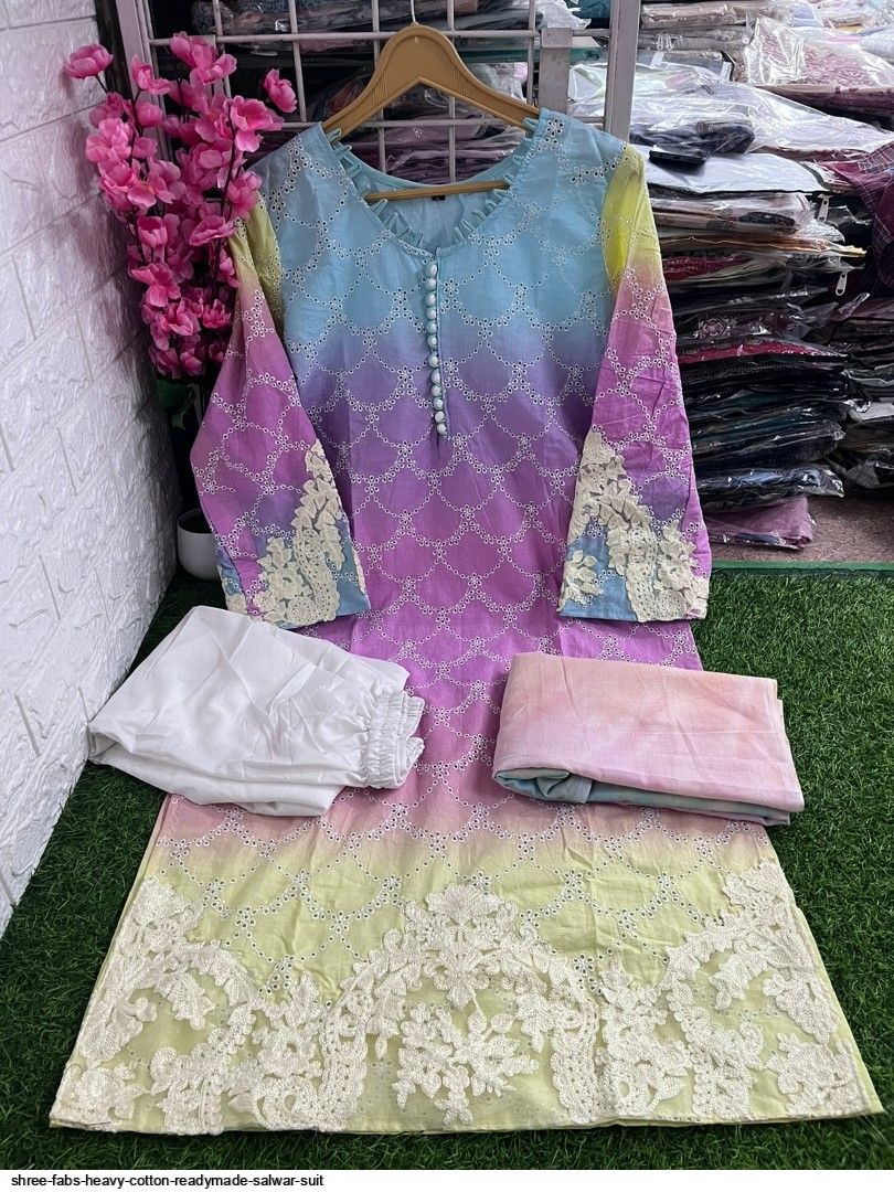 Shree fabs heavy cotton readymade salwar suit