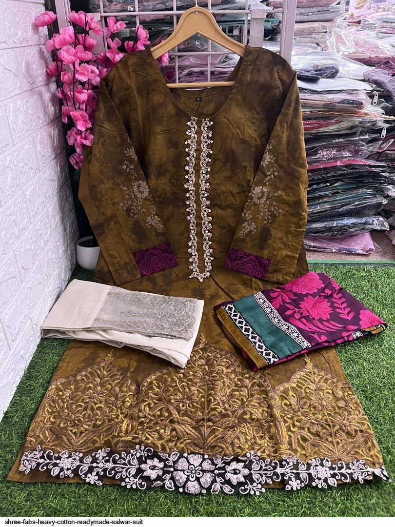 Shree fabs heavy cotton readymade salwar suit