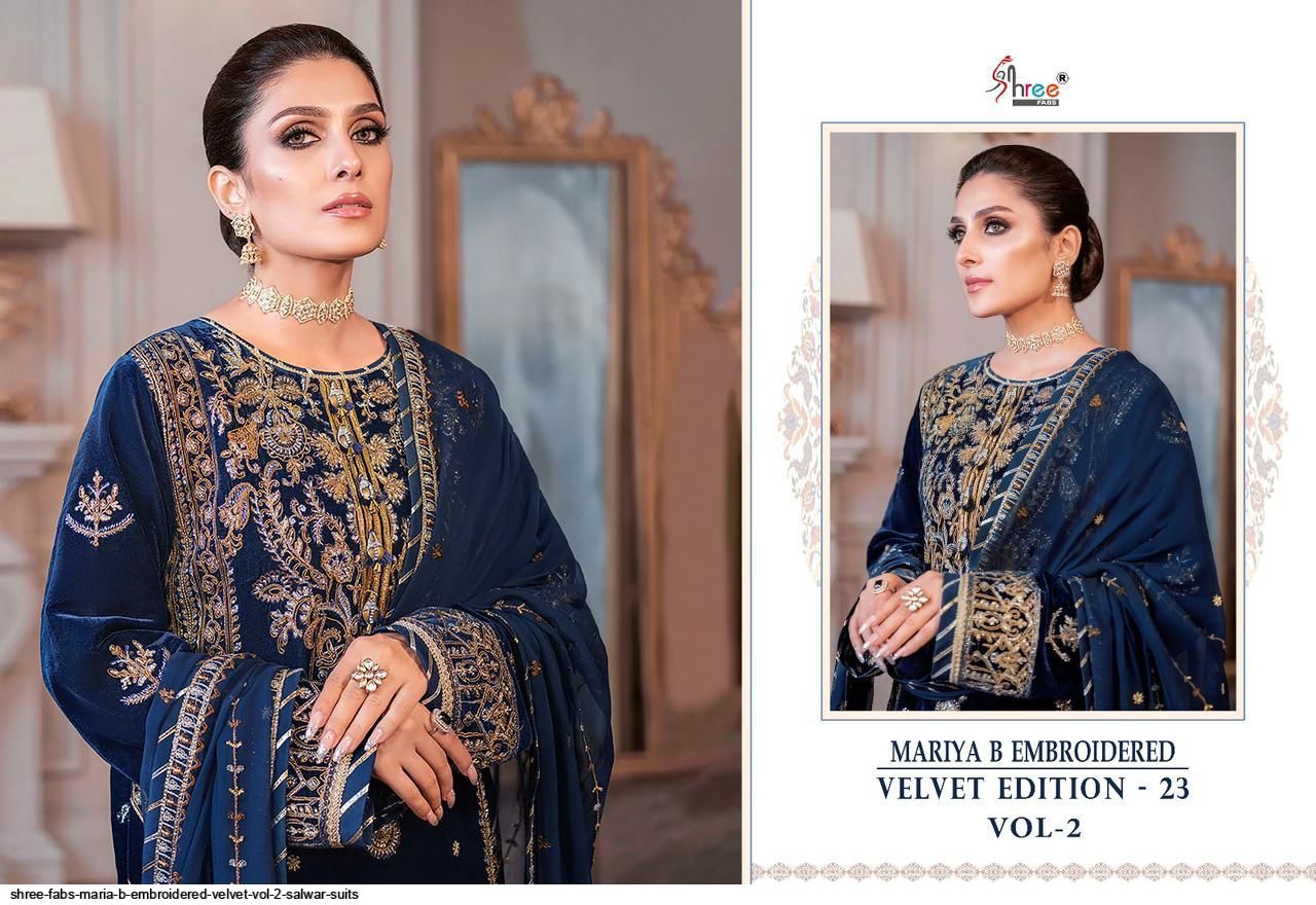 shree fabs MARIA B EMBROIDERED VELVET vol 2 salwar suits