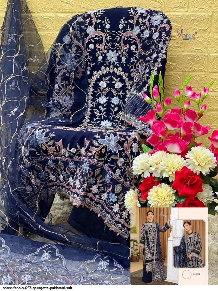 SHREE FABS S 657 GEORGETTE PAKISTANI SUIT