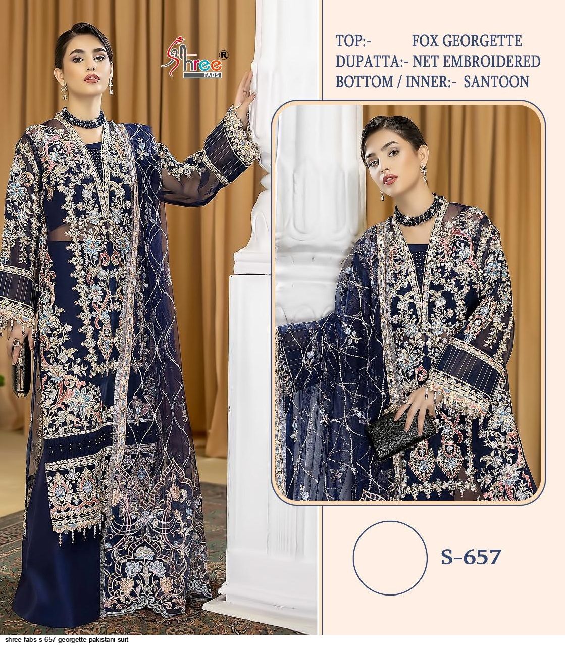 SHREE FABS S 657 GEORGETTE PAKISTANI SUIT