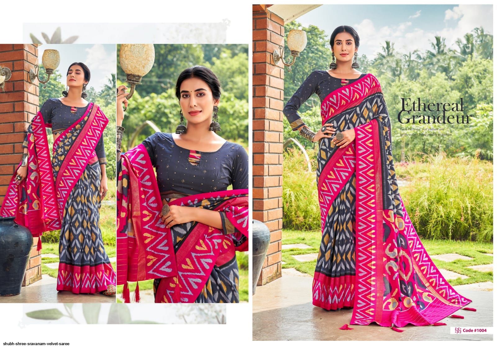 SHUBH SHREE SRAVANAM Velvet saree