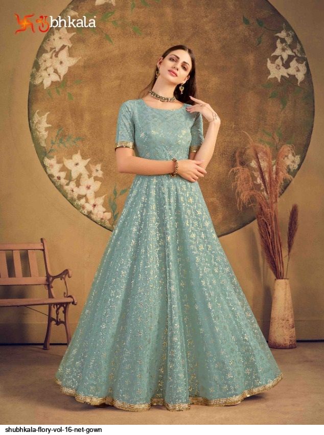 SHUBHKALA FLORY VOL 16 NET GOWN