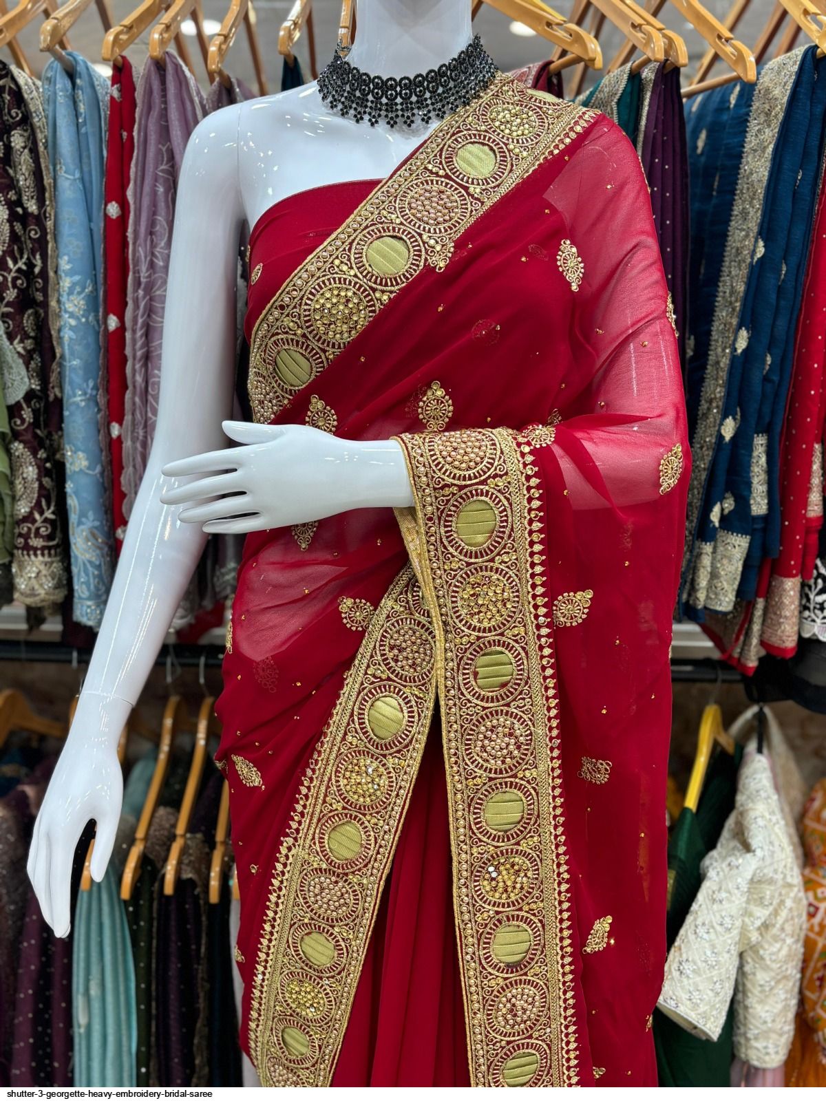 SHUTTER 3 Georgette Heavy Embroidery Bridal saree