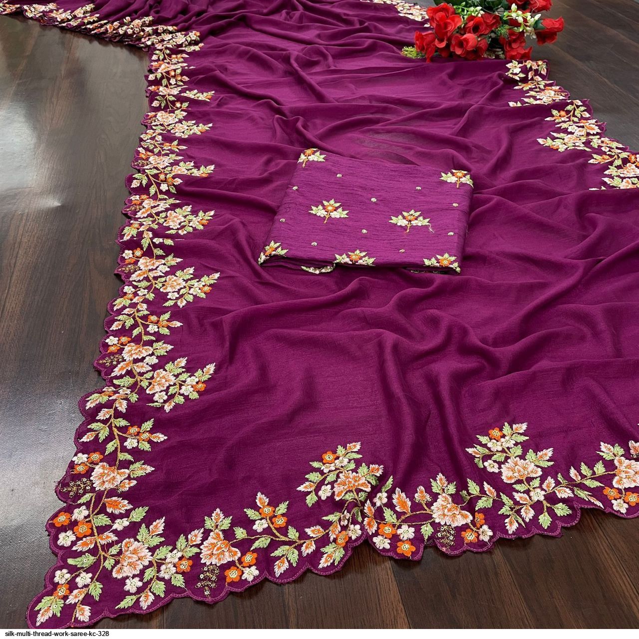 silk multi thread work SAREE KC 328