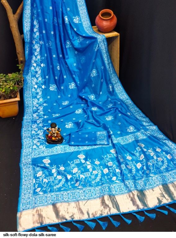 silk soft flowy Dola Silk saree
