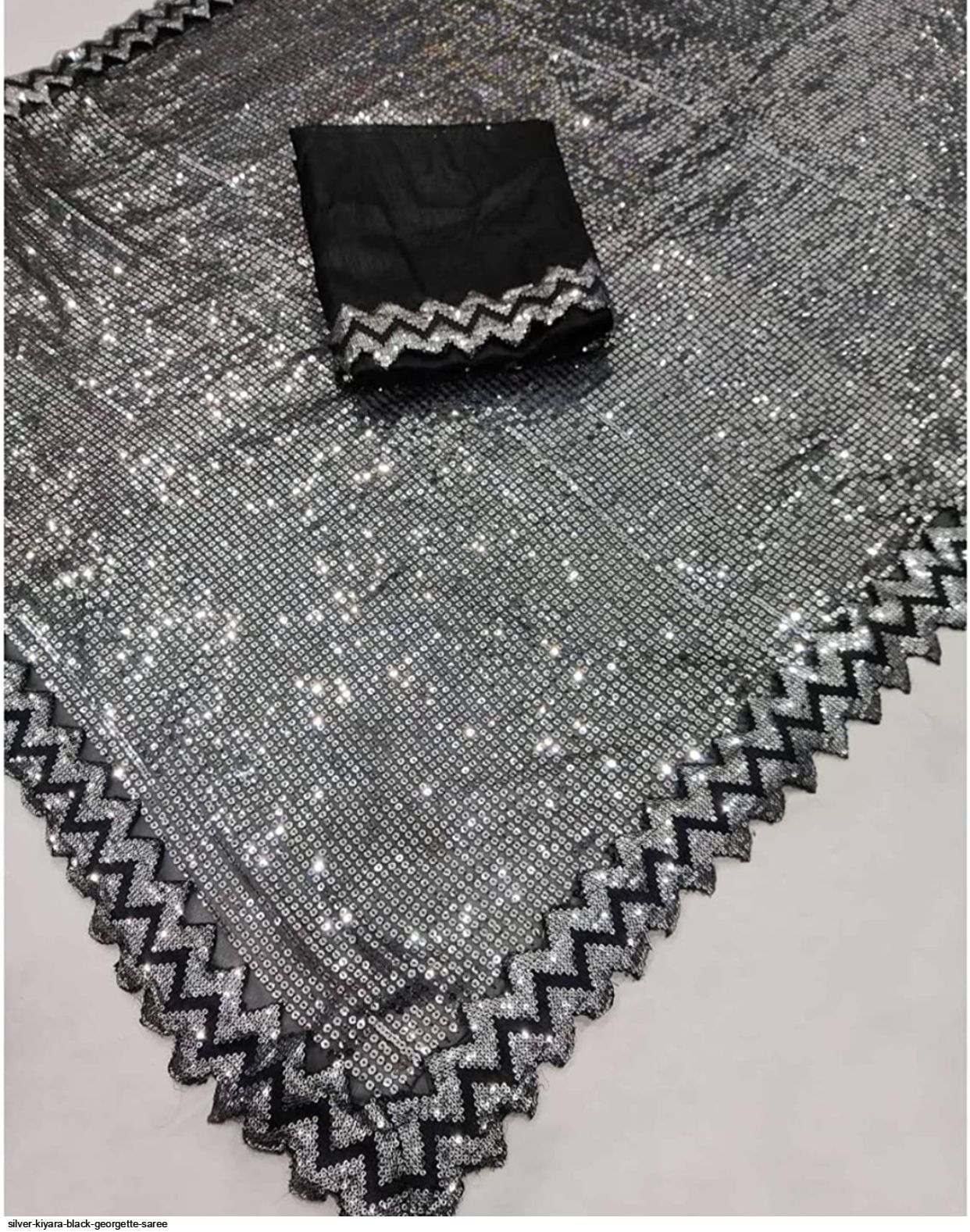 SILVER KIYARA BLACK Georgette SAREE