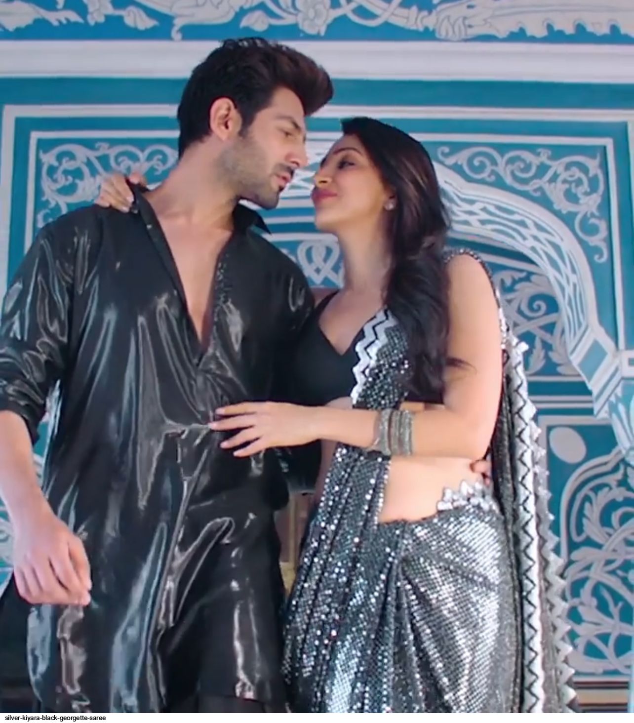 SILVER KIYARA BLACK Georgette SAREE