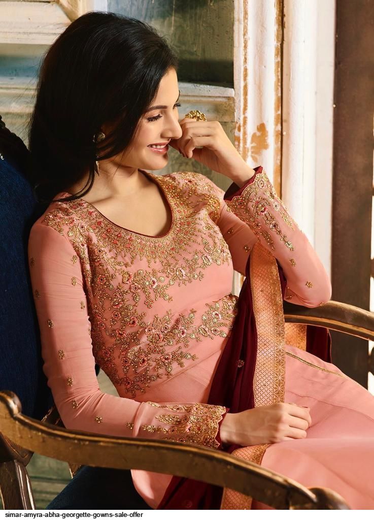 SIMAR AMYRA ABHA GEORGETTE GOWNS SALE OFFER