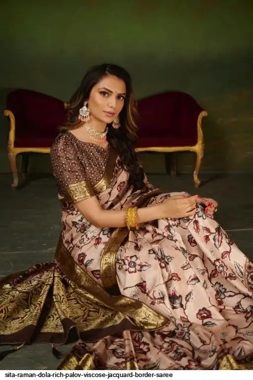 Sita Raman Dola rich palov viscose jacquard border saree