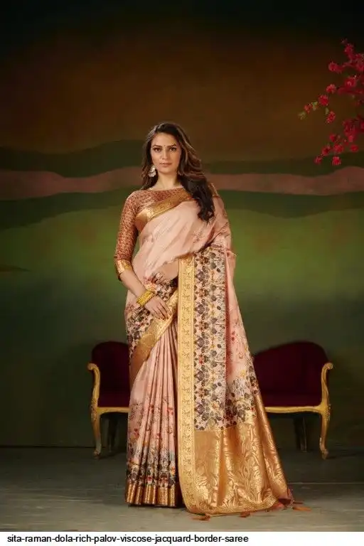 Sita Raman Dola rich palov viscose jacquard border saree