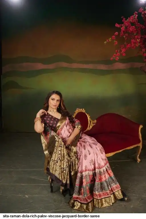 Sita Raman Dola rich palov viscose jacquard border saree