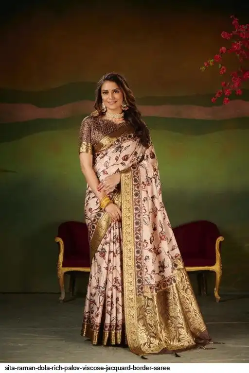 Sita Raman Dola rich palov viscose jacquard border saree