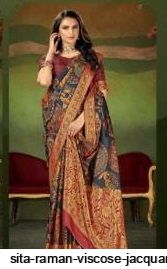 Sita Raman VISCOSE JACQUARD BORDER SAREE
