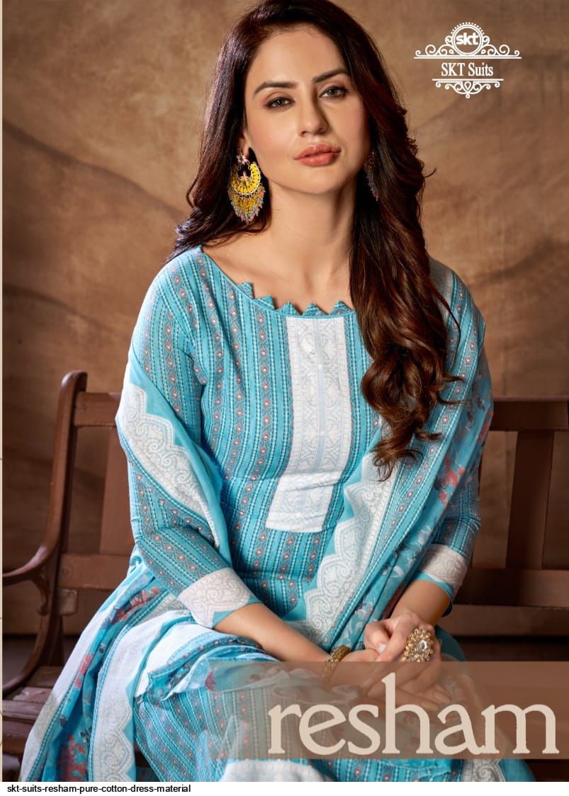SKT SUITS RESHAM PURE COTTON DRESS MATERIAL