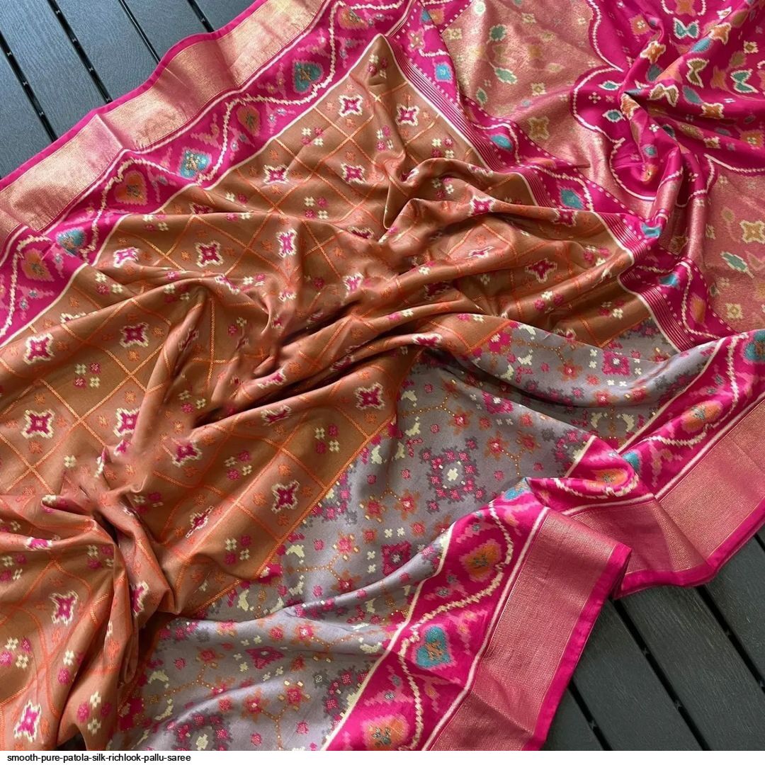Smooth Pure Patola Silk Richlook Pallu saree