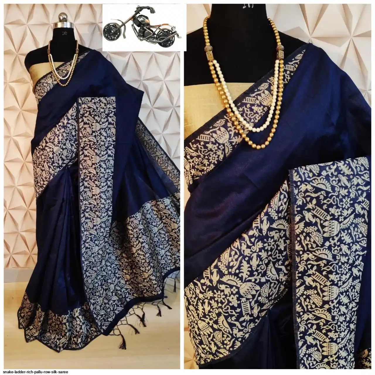 SNAKE LADDER RICH PALLU ROW SILK saree