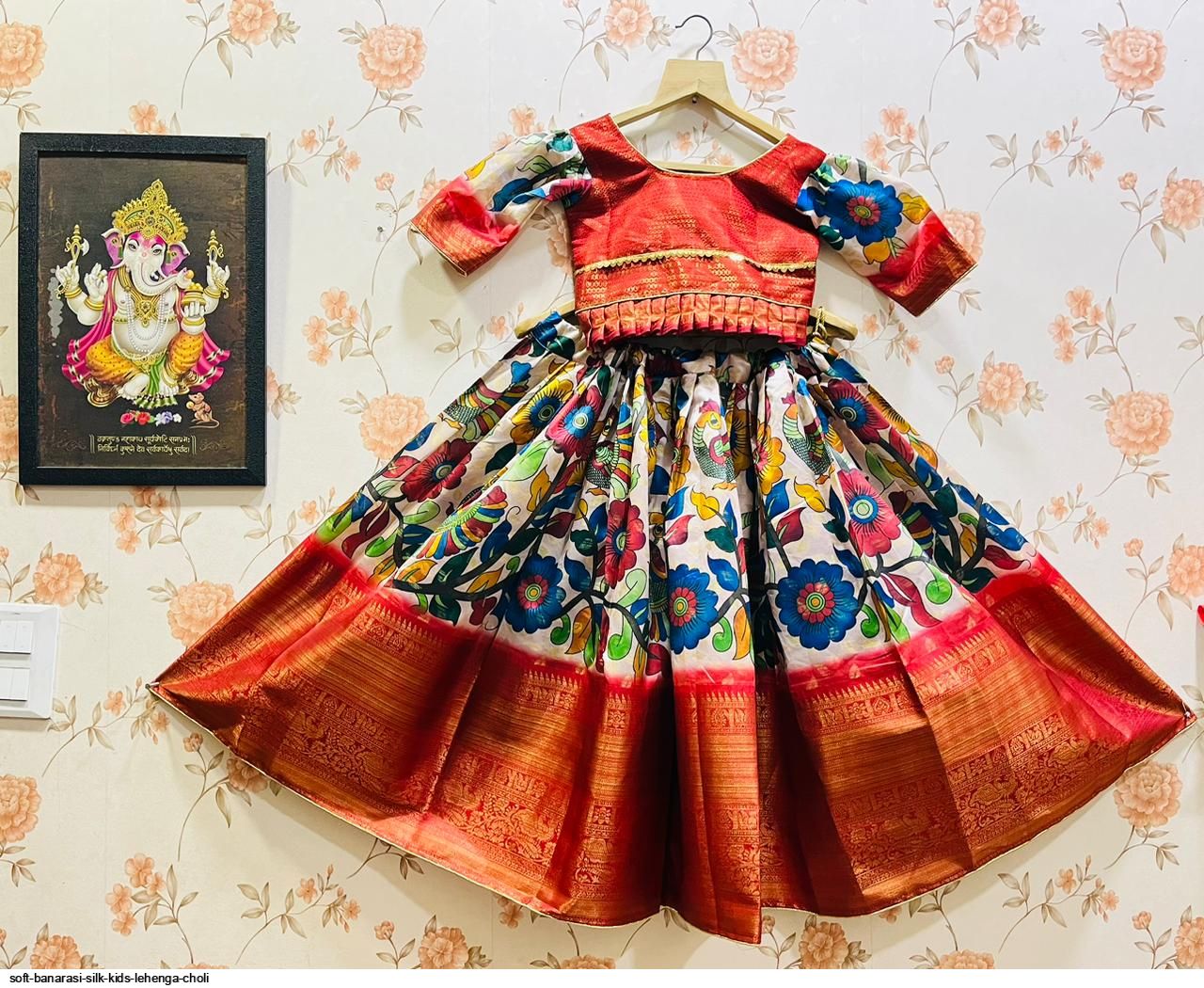 SOFT BANARASI SILK KIDS LEHENGA CHOLI