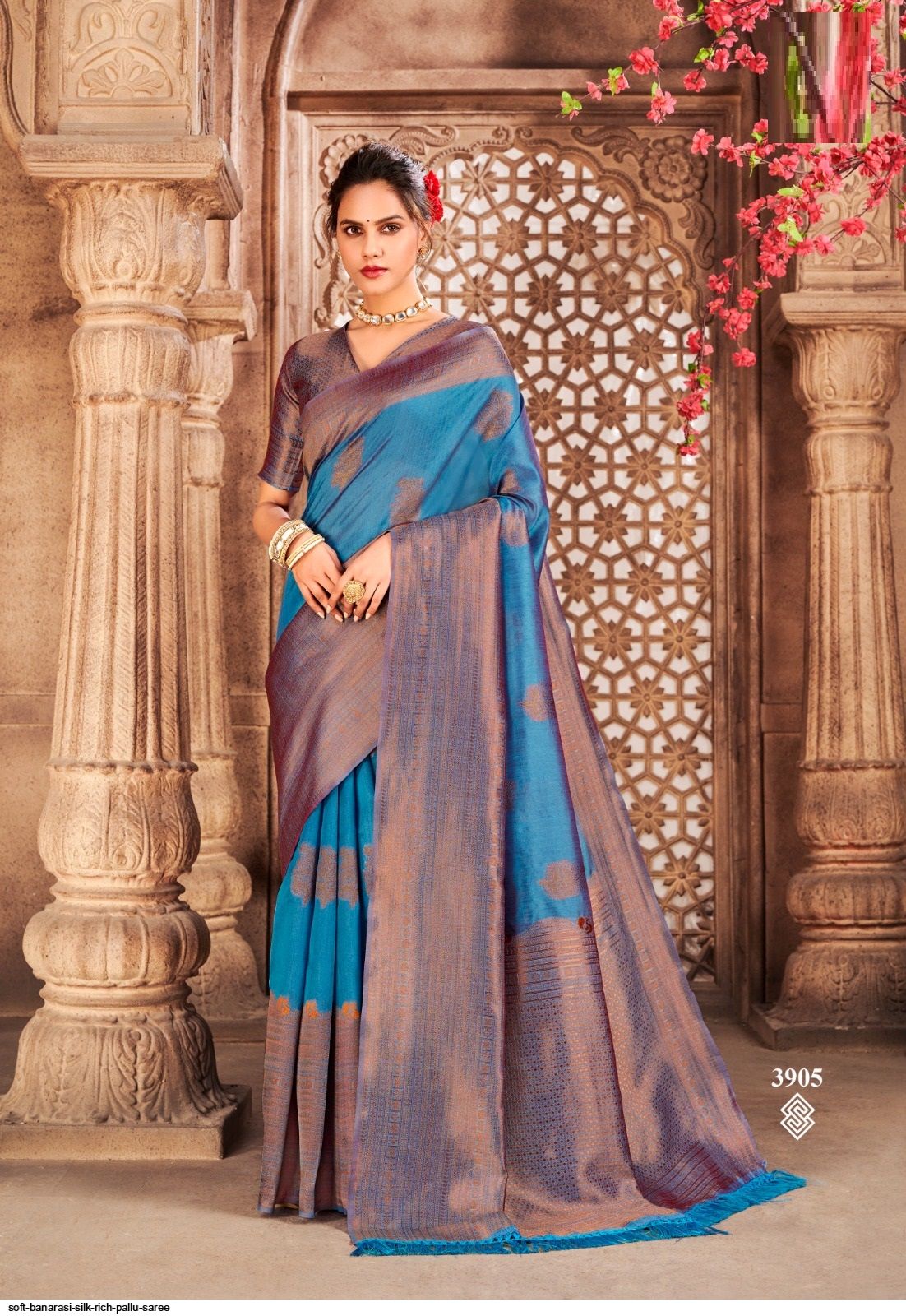 Soft Banarasi silk rich Pallu saree