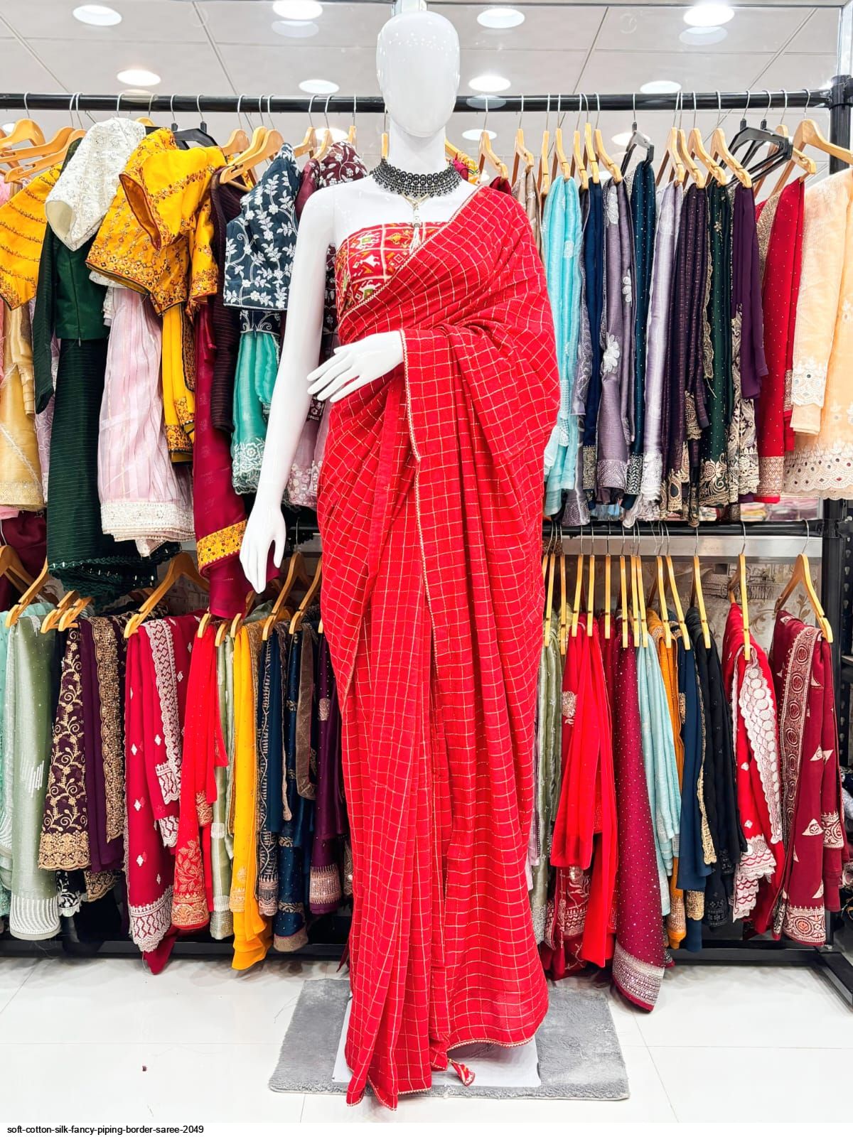 Soft Cotton Silk Fancy Piping Border saree 2049