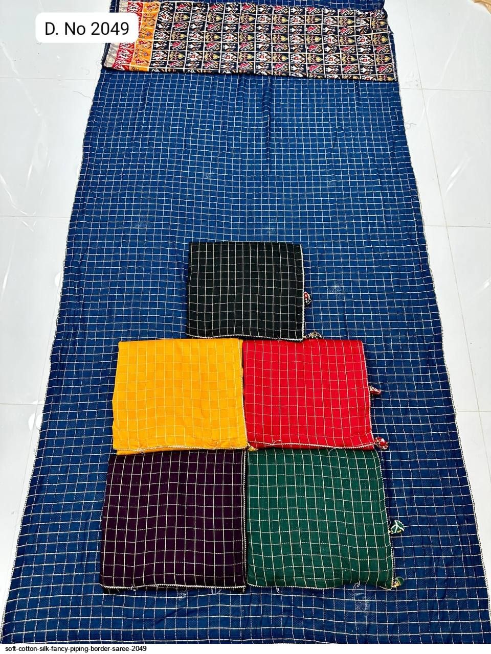 Soft Cotton Silk Fancy Piping Border saree 2049