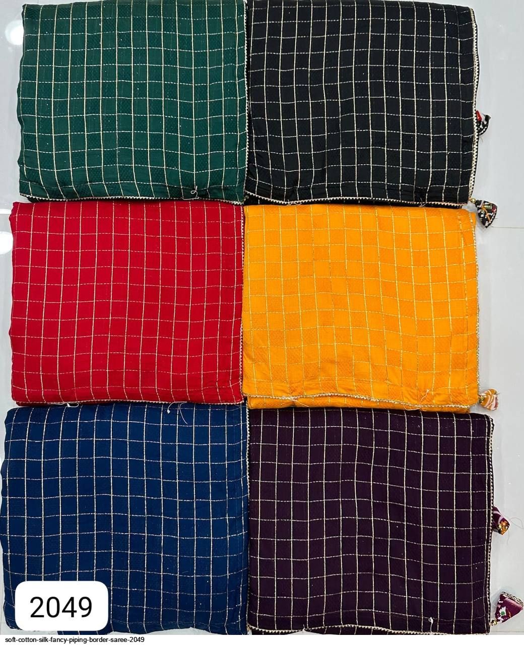 Soft Cotton Silk Fancy Piping Border saree 2049