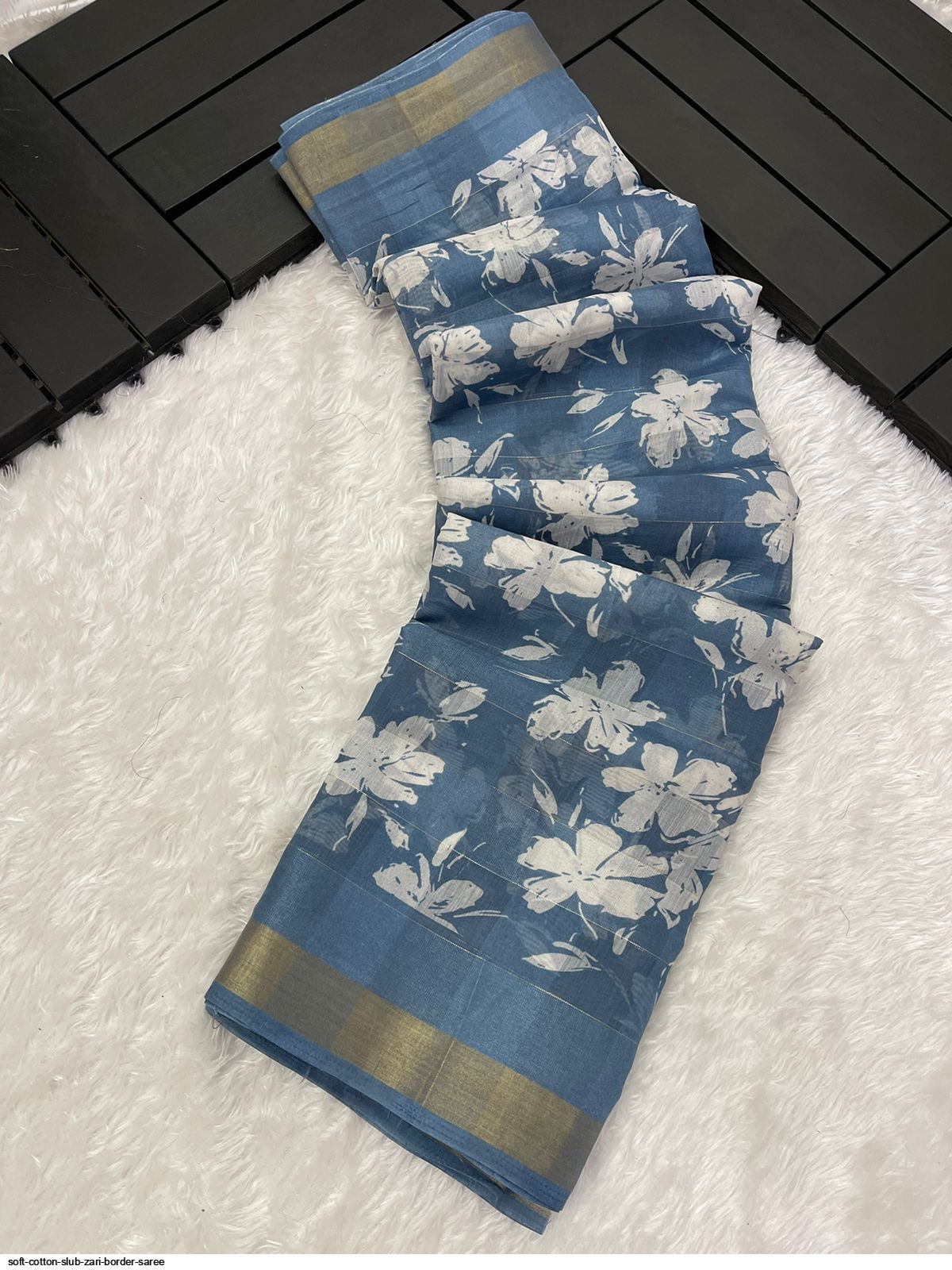 SOFT COTTON SLUB zari BORDER saree