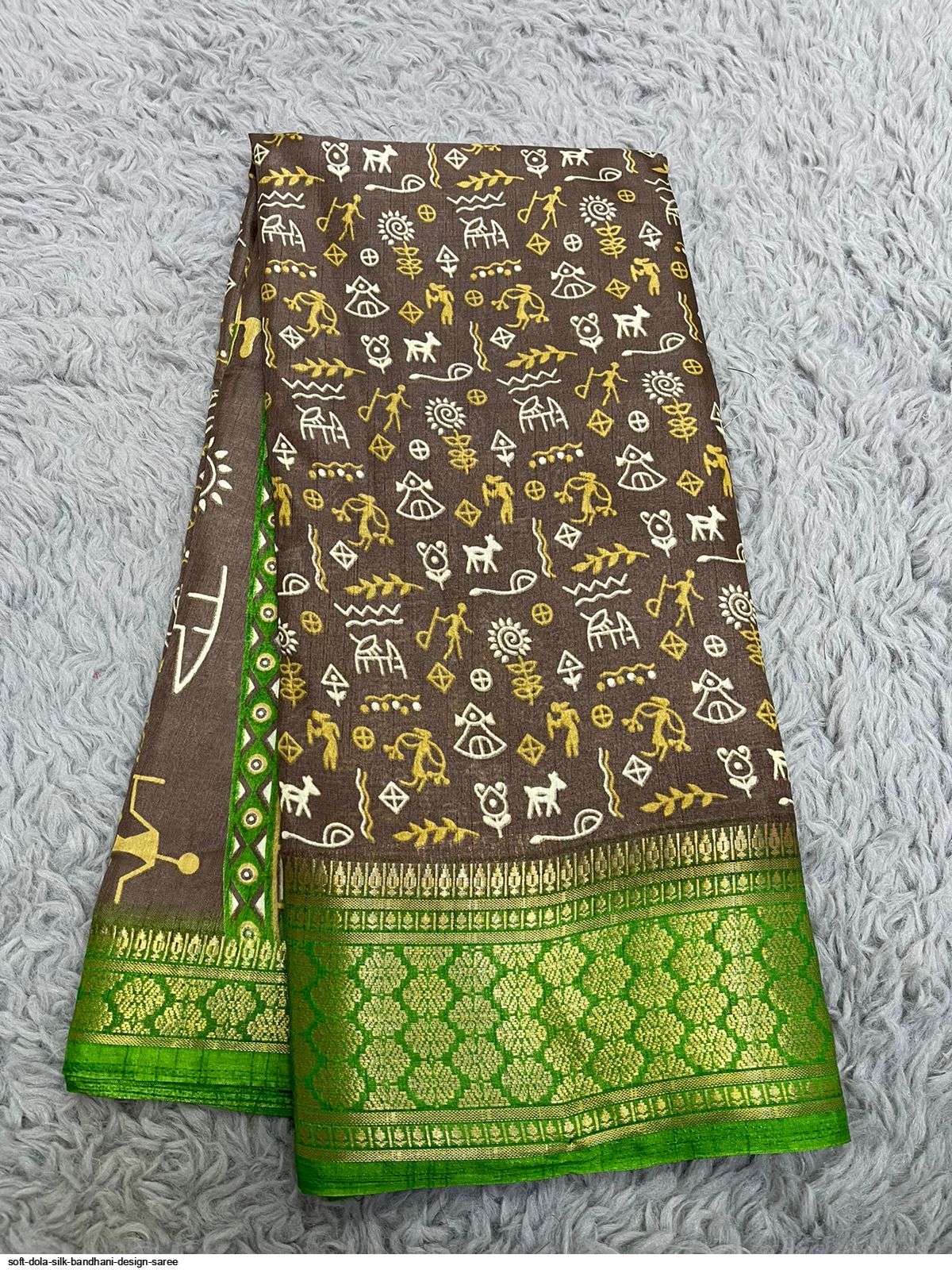 Soft Dola silk Bandhani Design saree