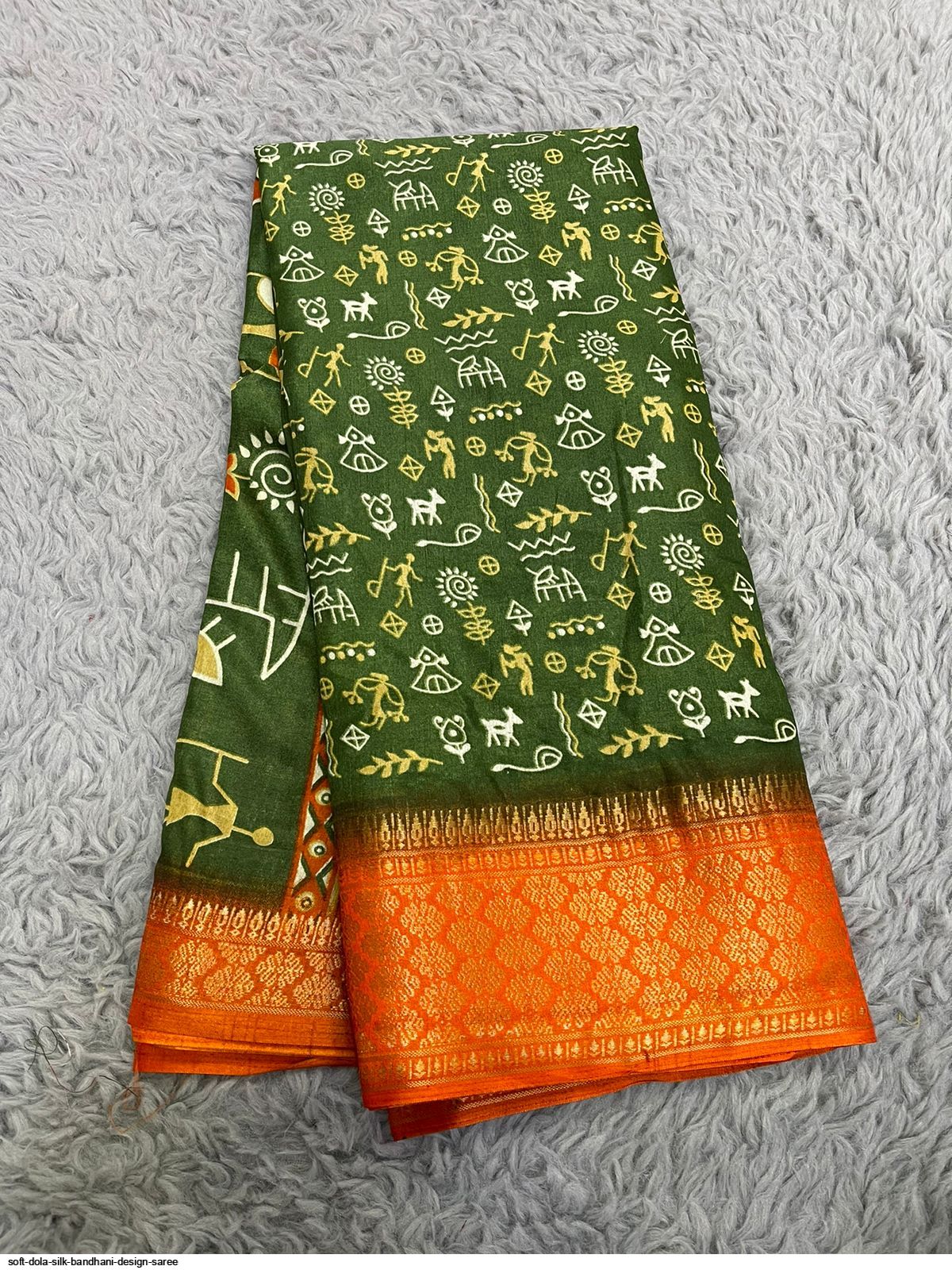 Soft Dola silk Bandhani Design saree