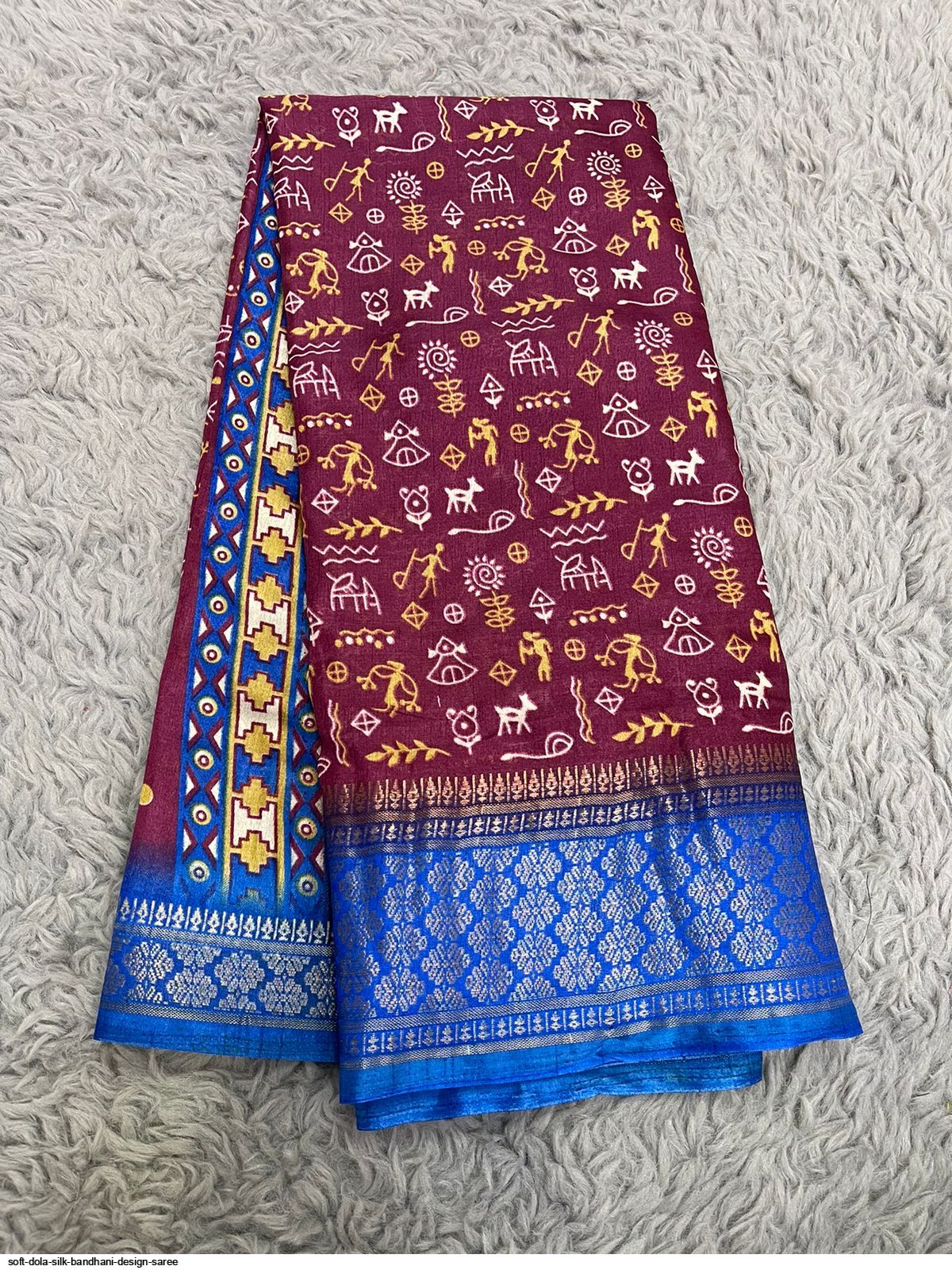 Soft Dola silk Bandhani Design saree