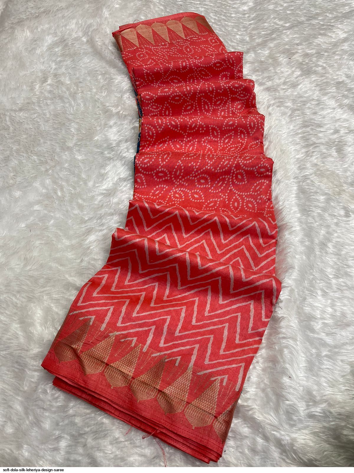 SOFT DOLA SILK LEHERIYA DESIGN SAREE