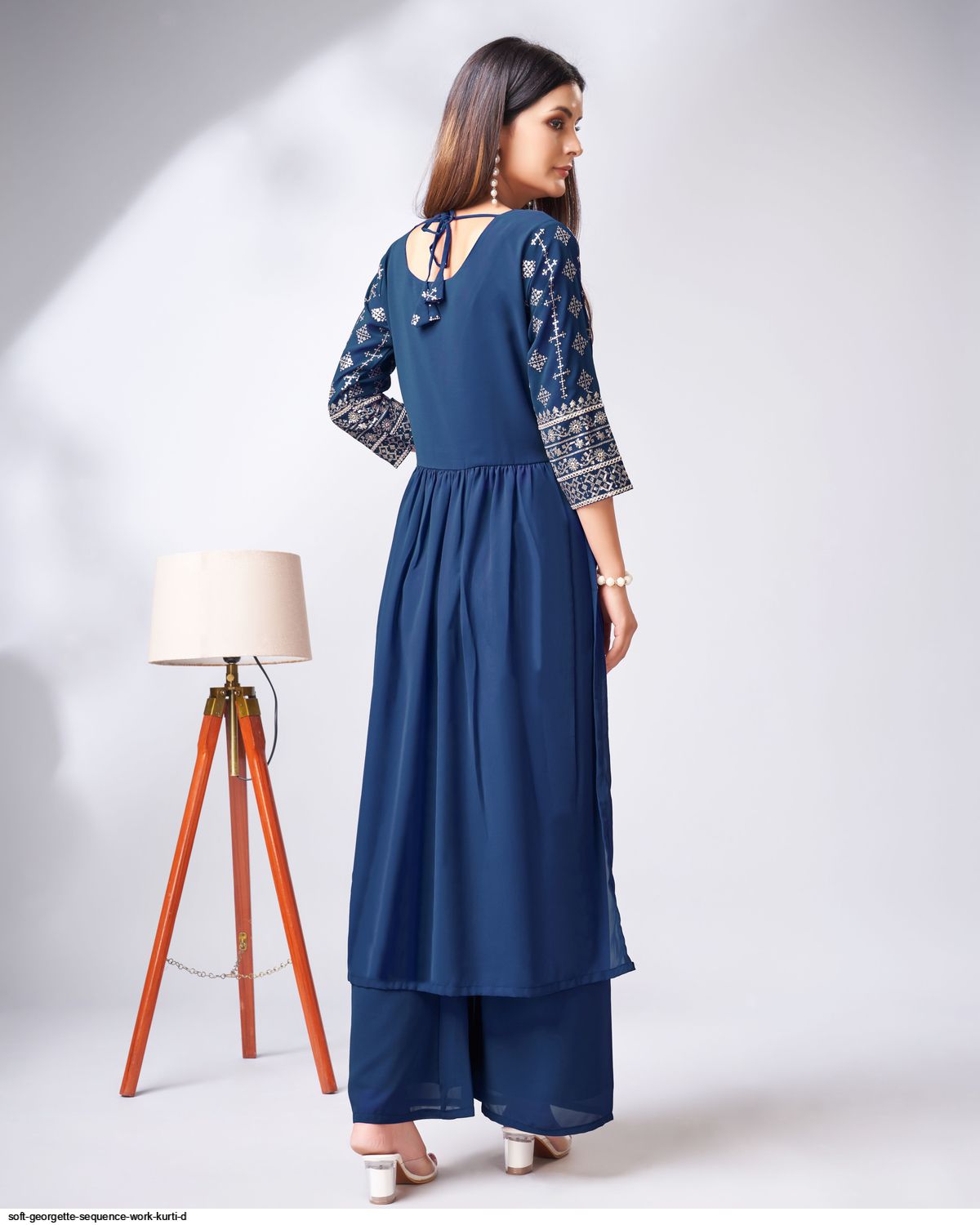 SOFT GEORGETTE SEQUENCE WORK KURTI D