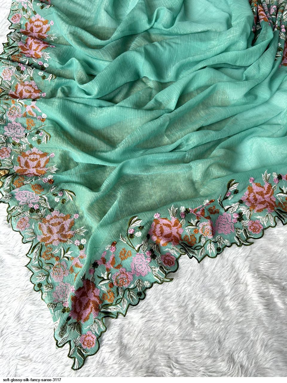 SOFT GLOSSY SILK FANCY SAREE 3117