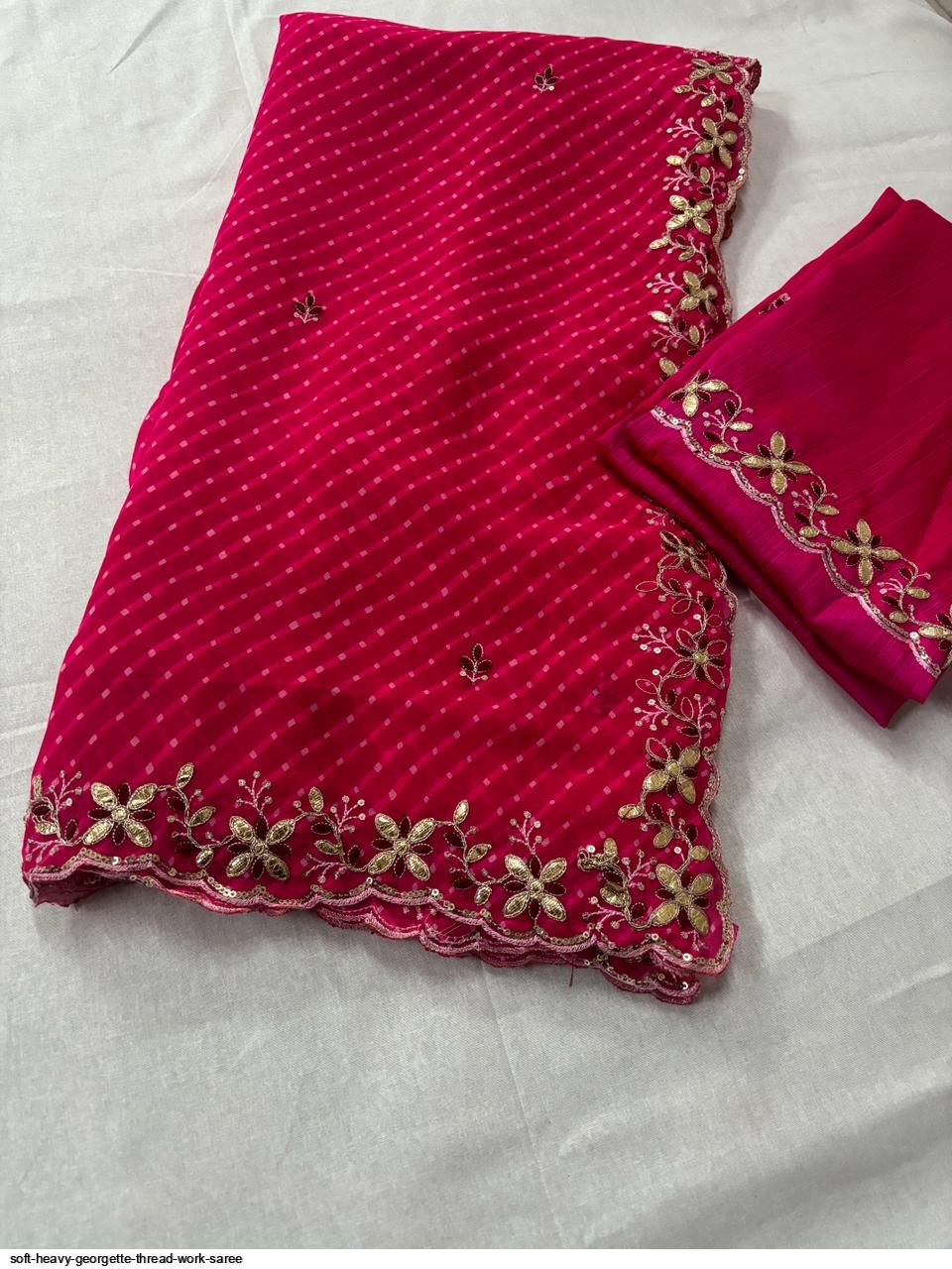 Soft HEAVY Georgette THREAD Work Saree