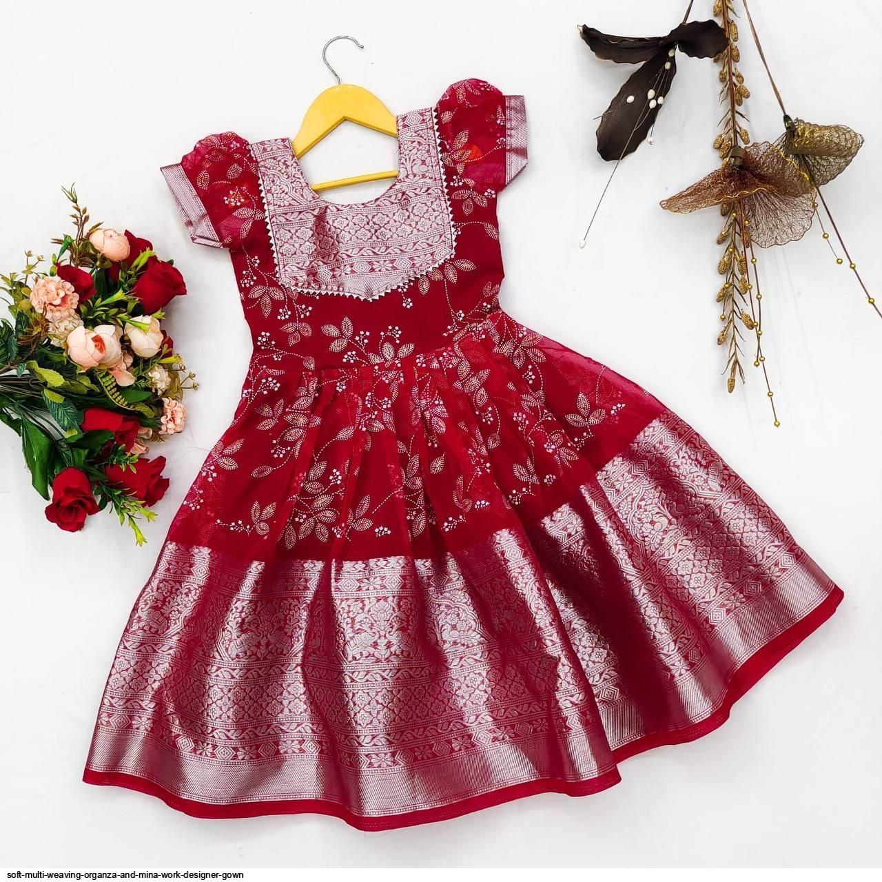 Soft Multi-Weaving Organza AND Mina Work Designer Gown