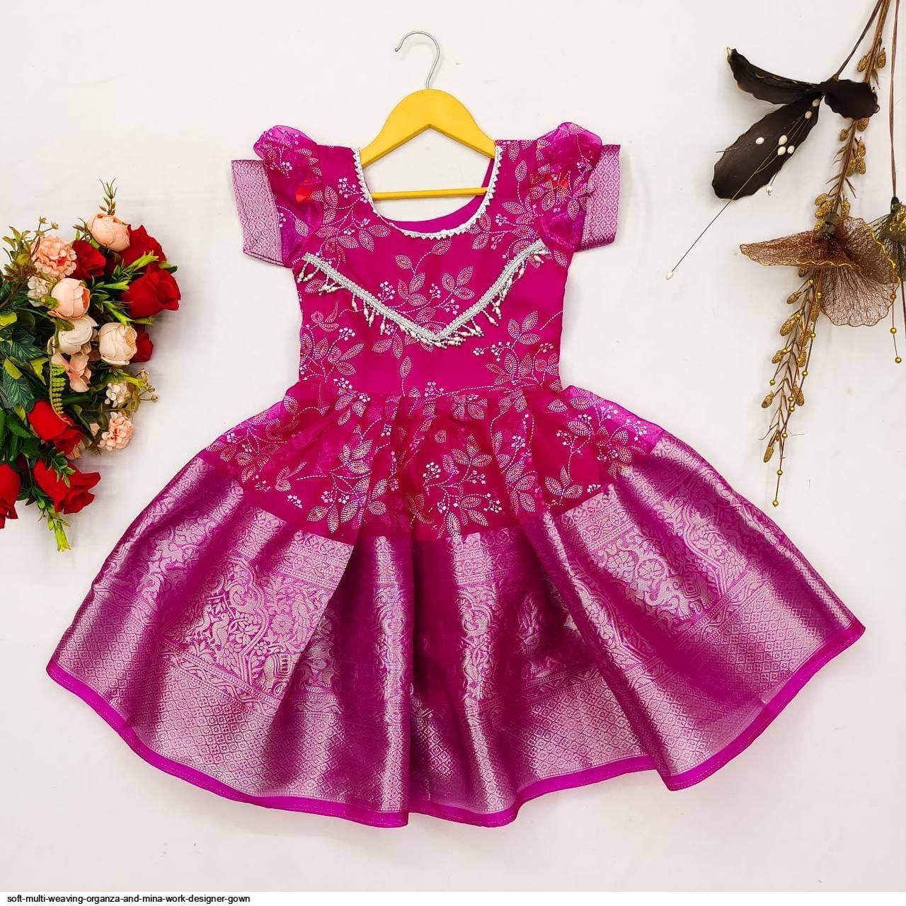 Soft Multi-Weaving Organza AND Mina Work Designer Gown