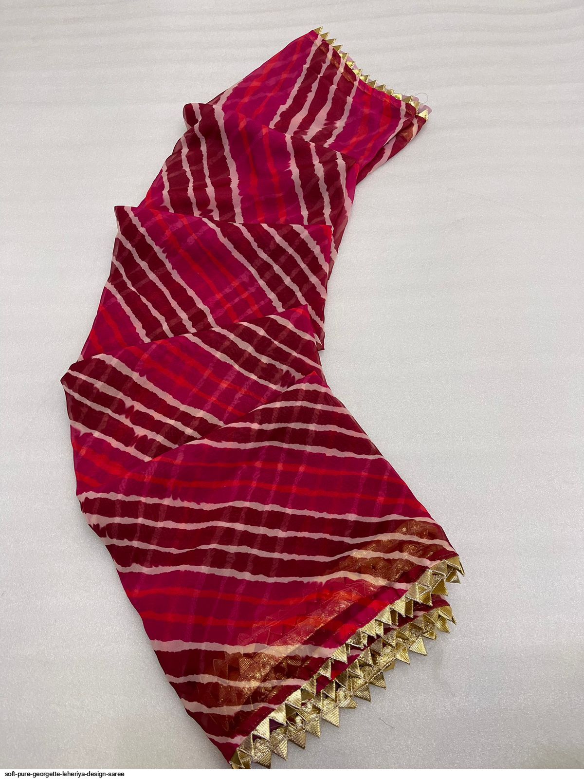 Soft Pure Georgette Leheriya Design Saree