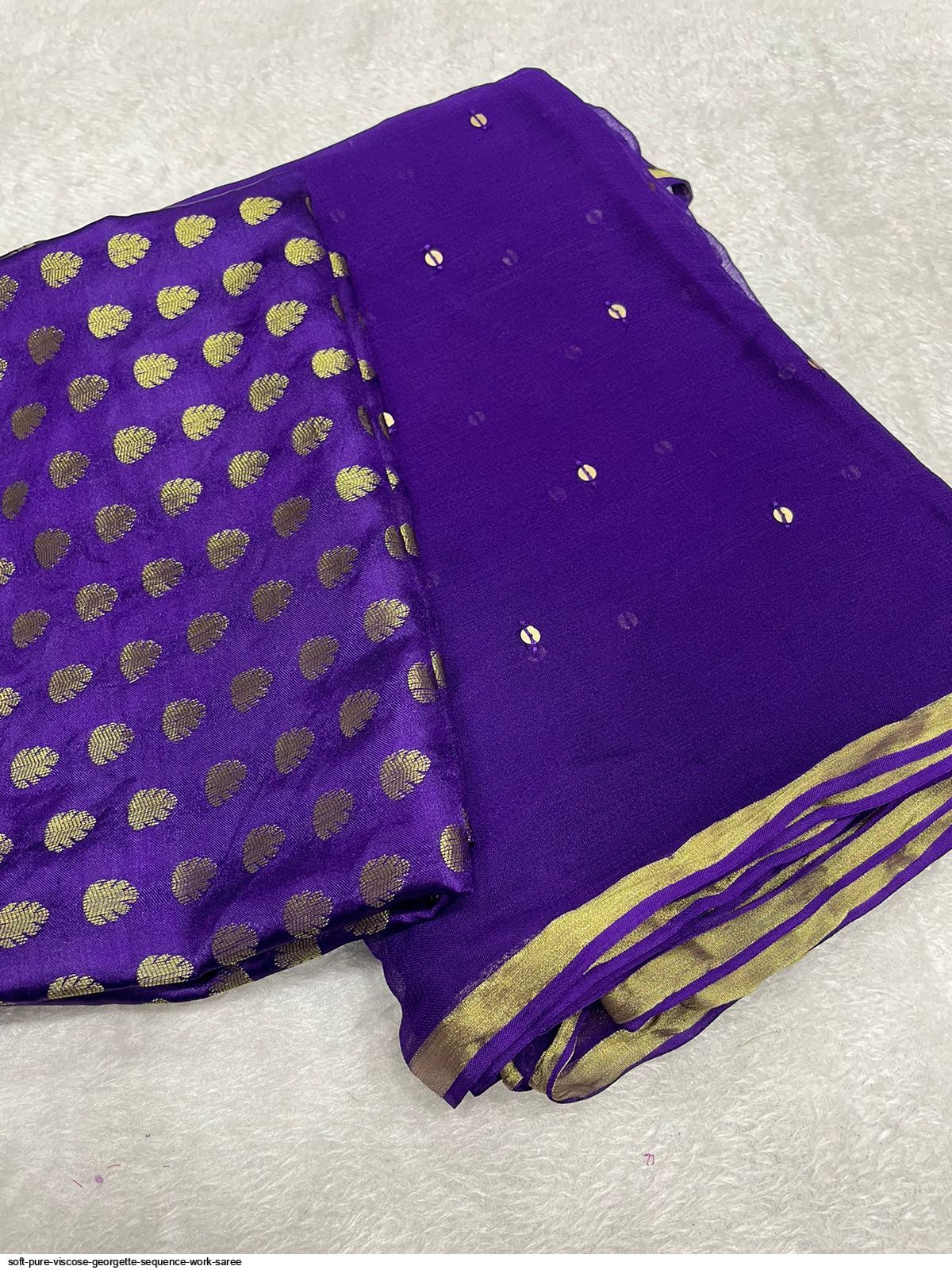 SOFT PURE VISCOSE GEORGETTE SEQUENCE WORK SAREE