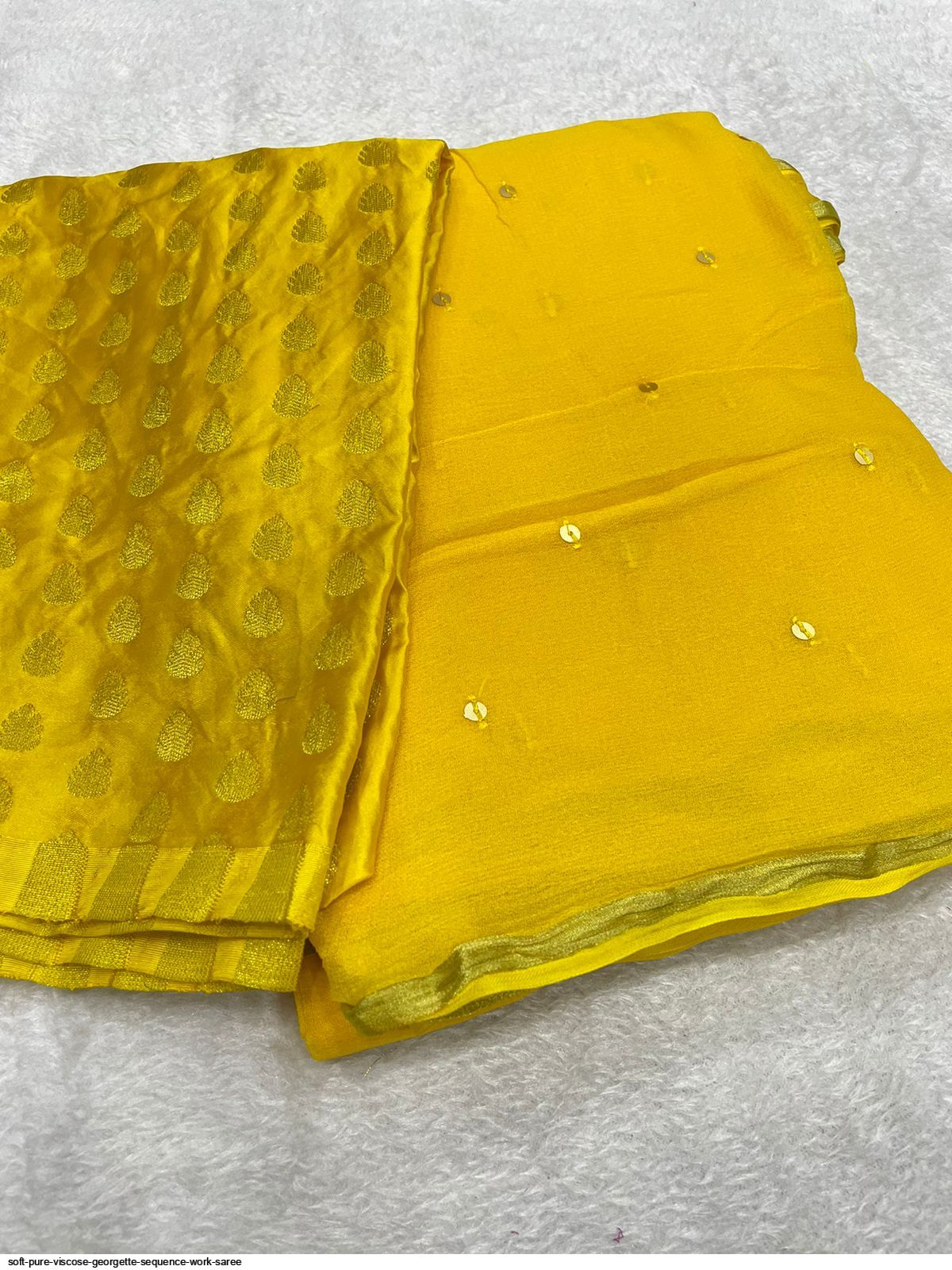 SOFT PURE VISCOSE GEORGETTE SEQUENCE WORK SAREE