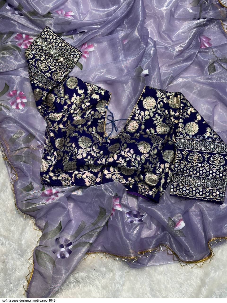 Soft Tissues Designer Moti SAREE 1045