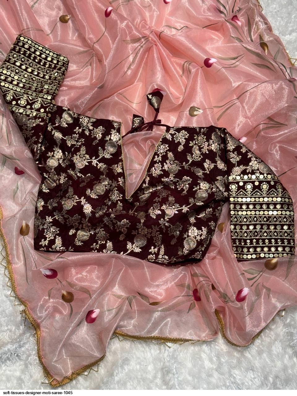 Soft Tissues Designer Moti SAREE 1045