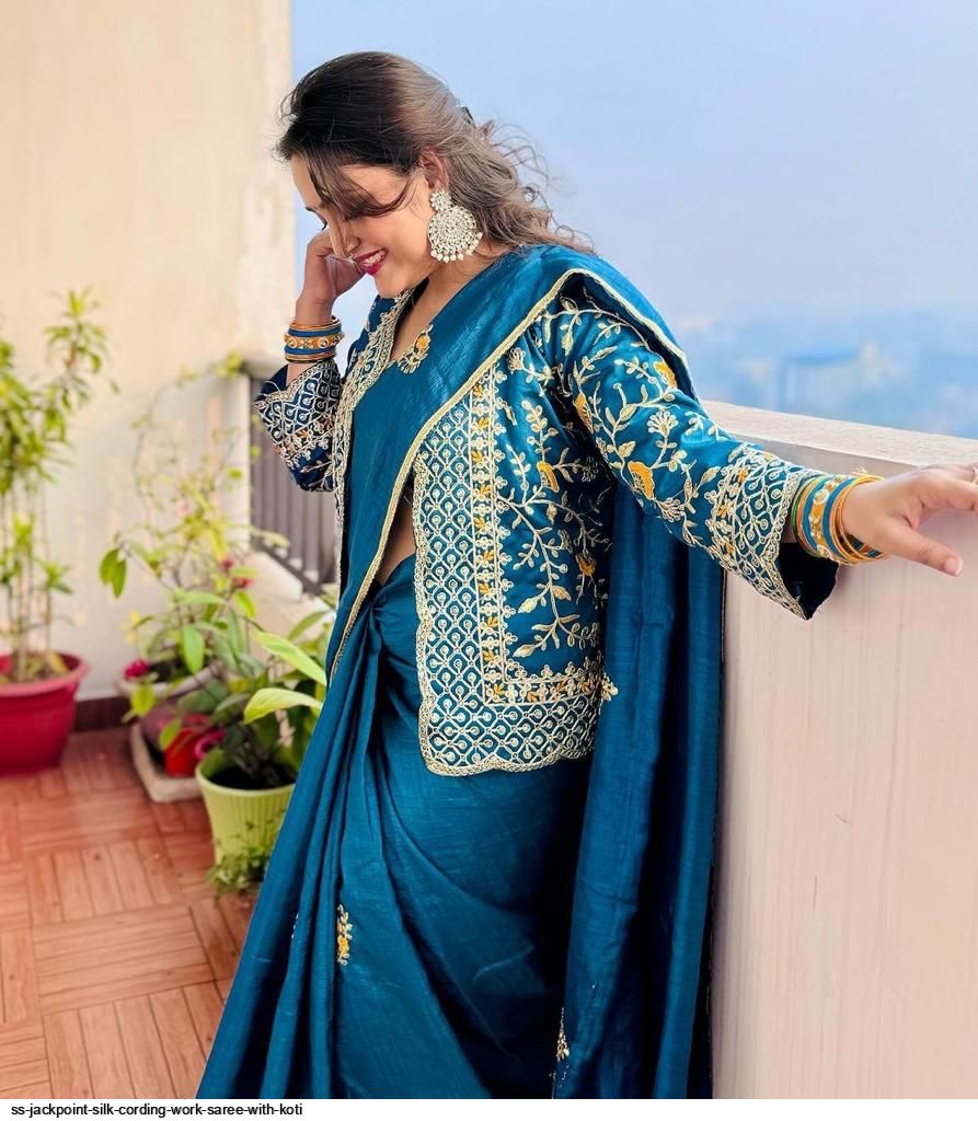 SS Jackpoint SILK cording work SAREE WITH KOTI