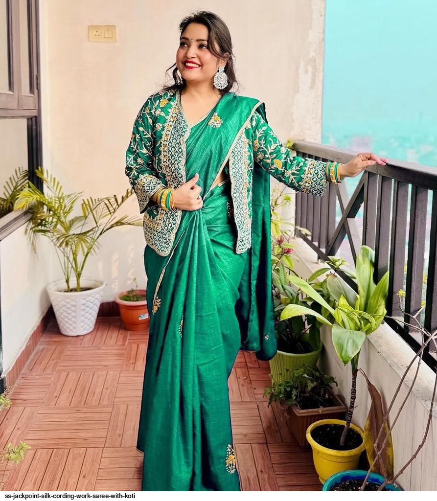 SS Jackpoint SILK cording work SAREE WITH KOTI