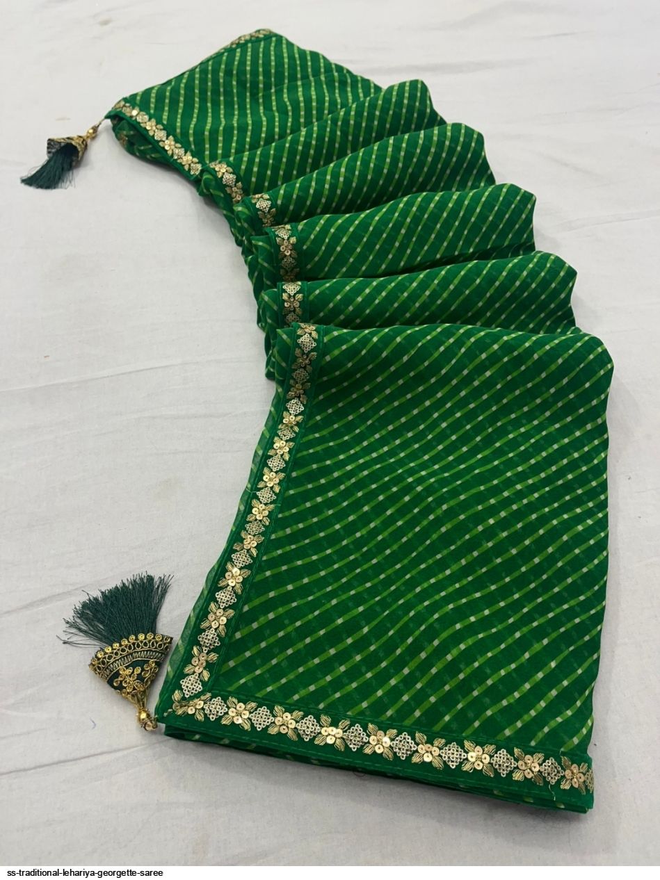 SS TRADITIONAL LEHARIYA GEORGETTE SAREE