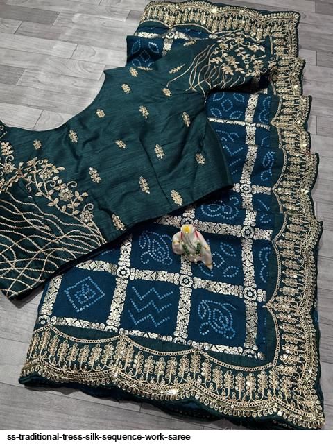SS Traditional Tress SILK SEQUENCE WORK SAREE