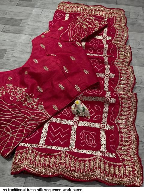 SS Traditional Tress SILK SEQUENCE WORK SAREE